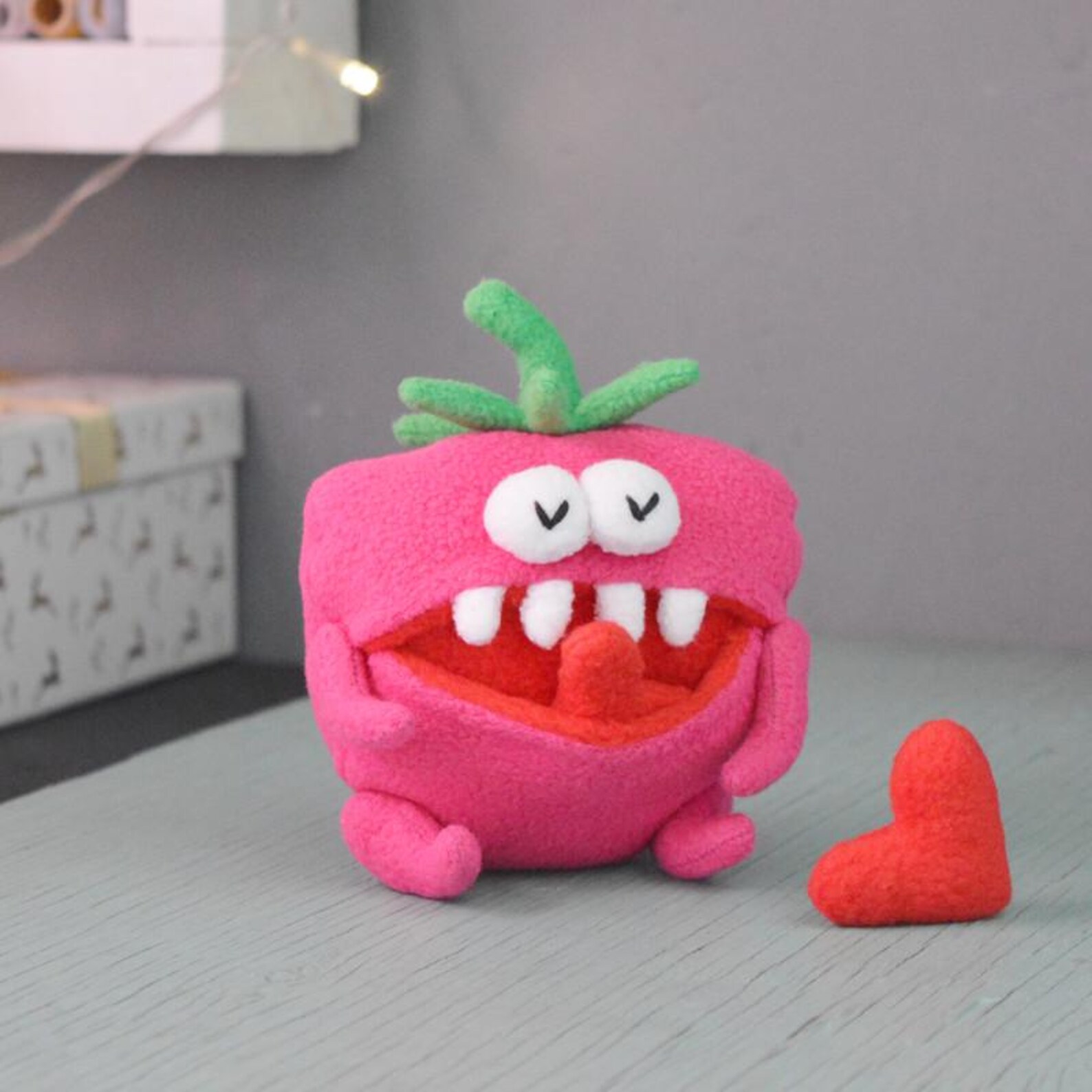 Raspberry Plush Toy PDF Sewing Pattern • Fleece Fruit Softie With ...