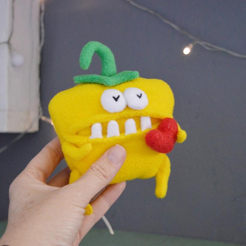 Yellow Pepper Plush Sewing Pattern PDF • Fleece Vegetable Plushie With ...