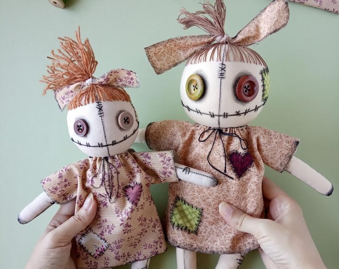 Voodoo Doll With Round Head Sewing Pattern PDF, DIY Creepy Cute Doll in ...