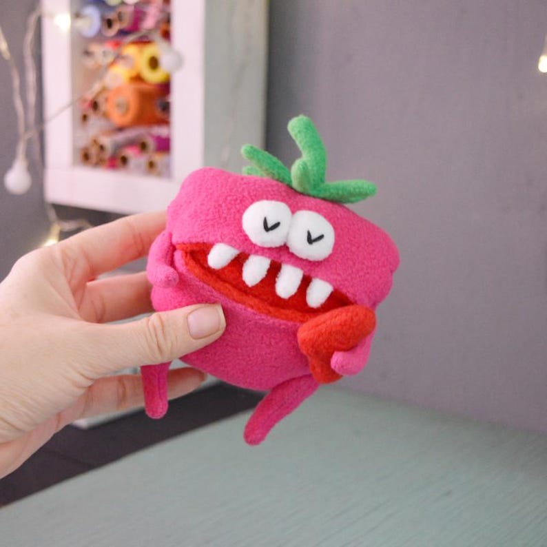 Raspberry Plush Toy PDF Sewing Pattern • Fleece Fruit Softie With ...
