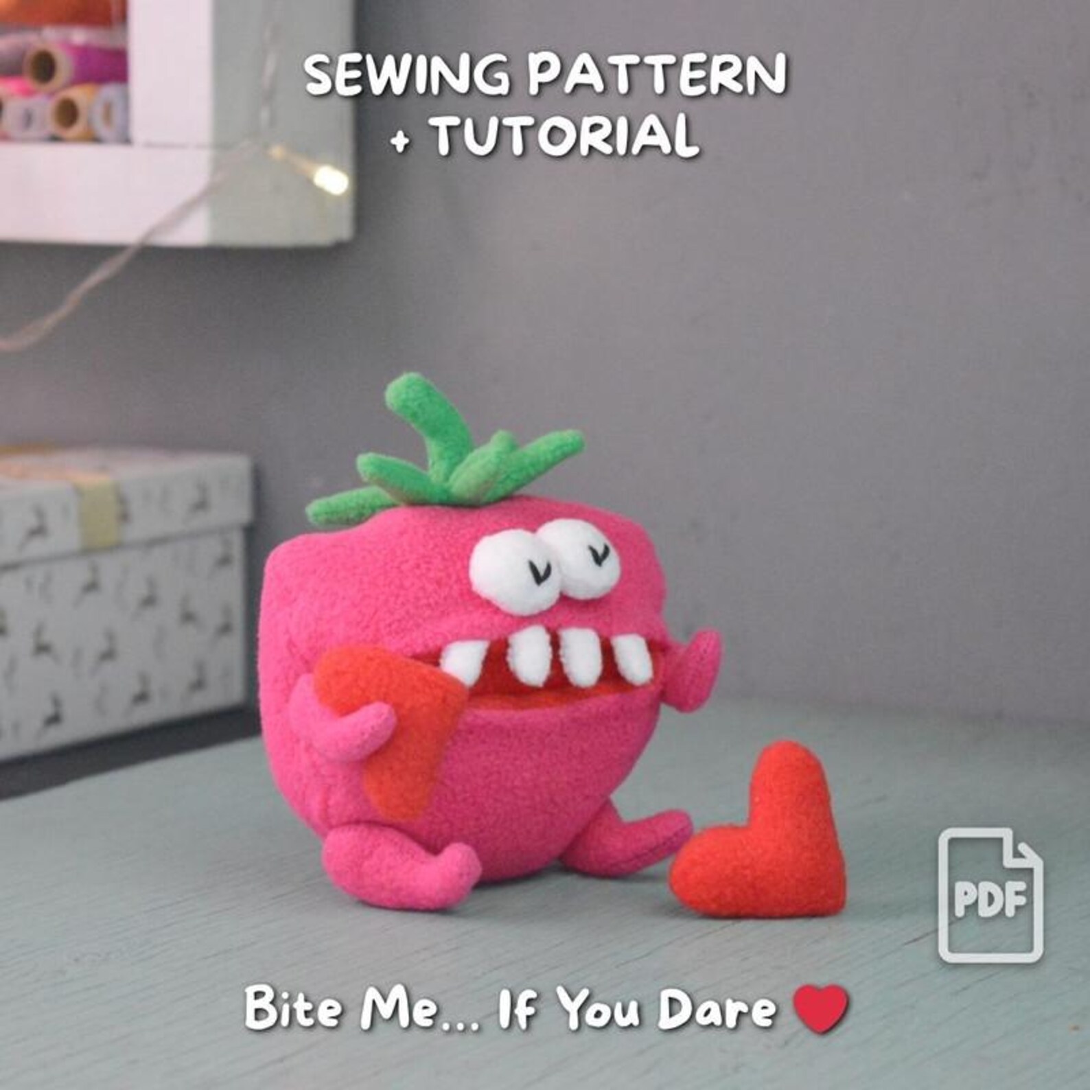 Raspberry Plush Toy PDF Sewing Pattern • Fleece Fruit Softie With ...