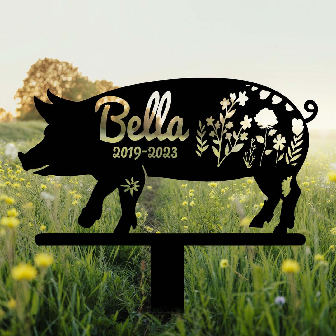 Pig Memorial Stake,personalized Metal Pig Stake,pig Loss,sympathy Sign ...