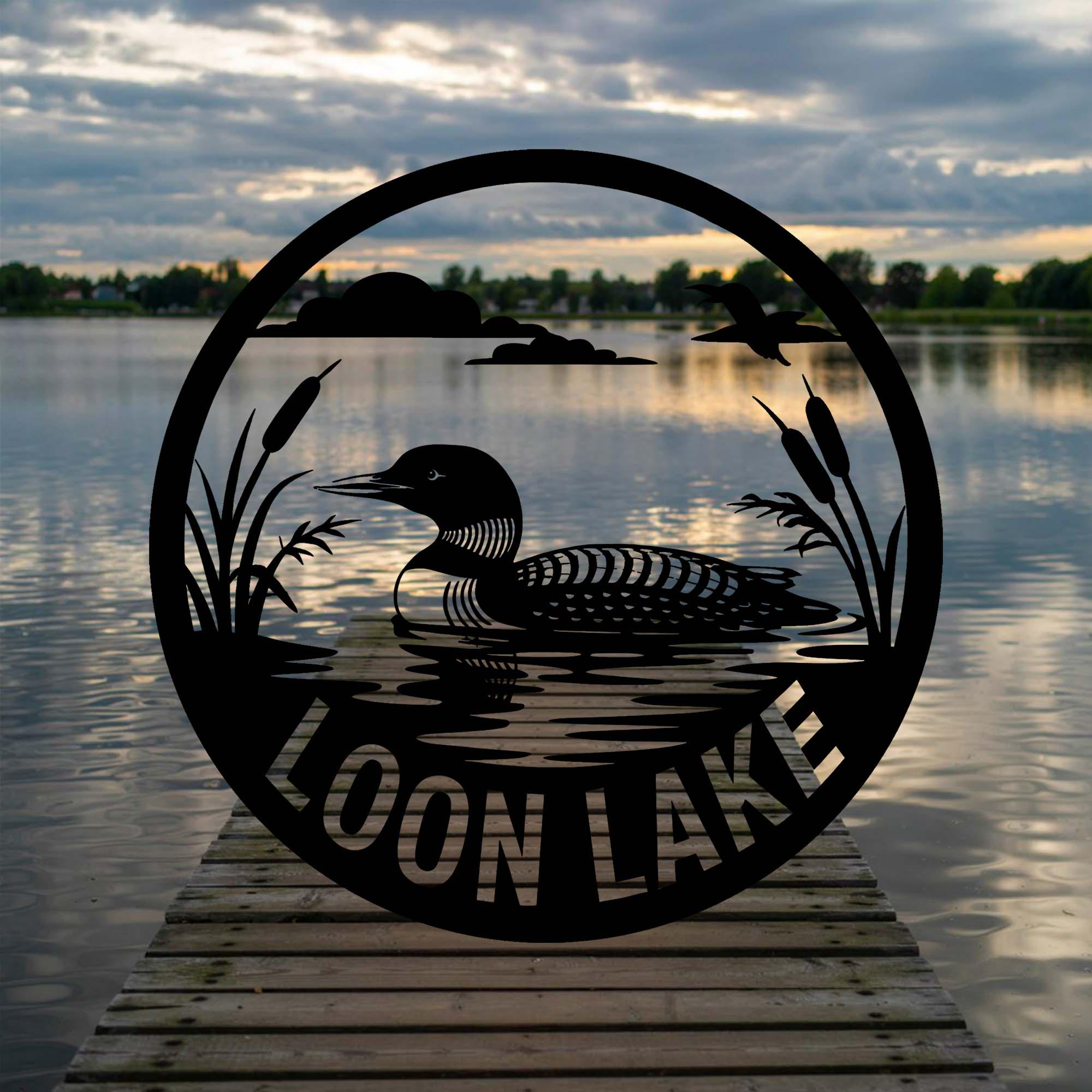 Lake Loons Metal Sign Custom, Personalized Duck Loons Name Sign, Lake ...