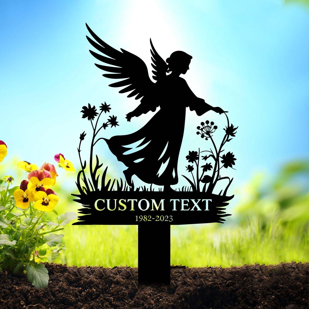 Custom Angel Memorial Plaque With Stake, Angel Memorial Stake, Angel ...