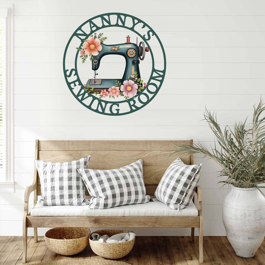 Personalized Quilting Sign, Sewing Room Sign, Sewing Machine With ...