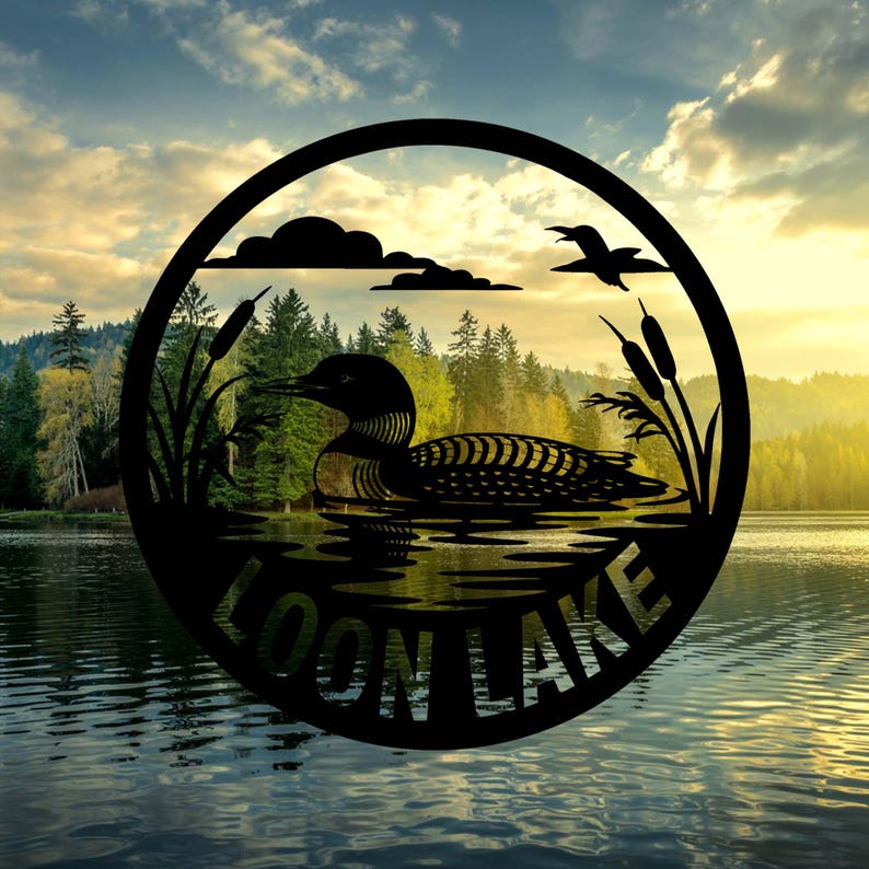 Lake Loons Metal Sign Custom, Personalized Duck Loons Name Sign, Lake ...