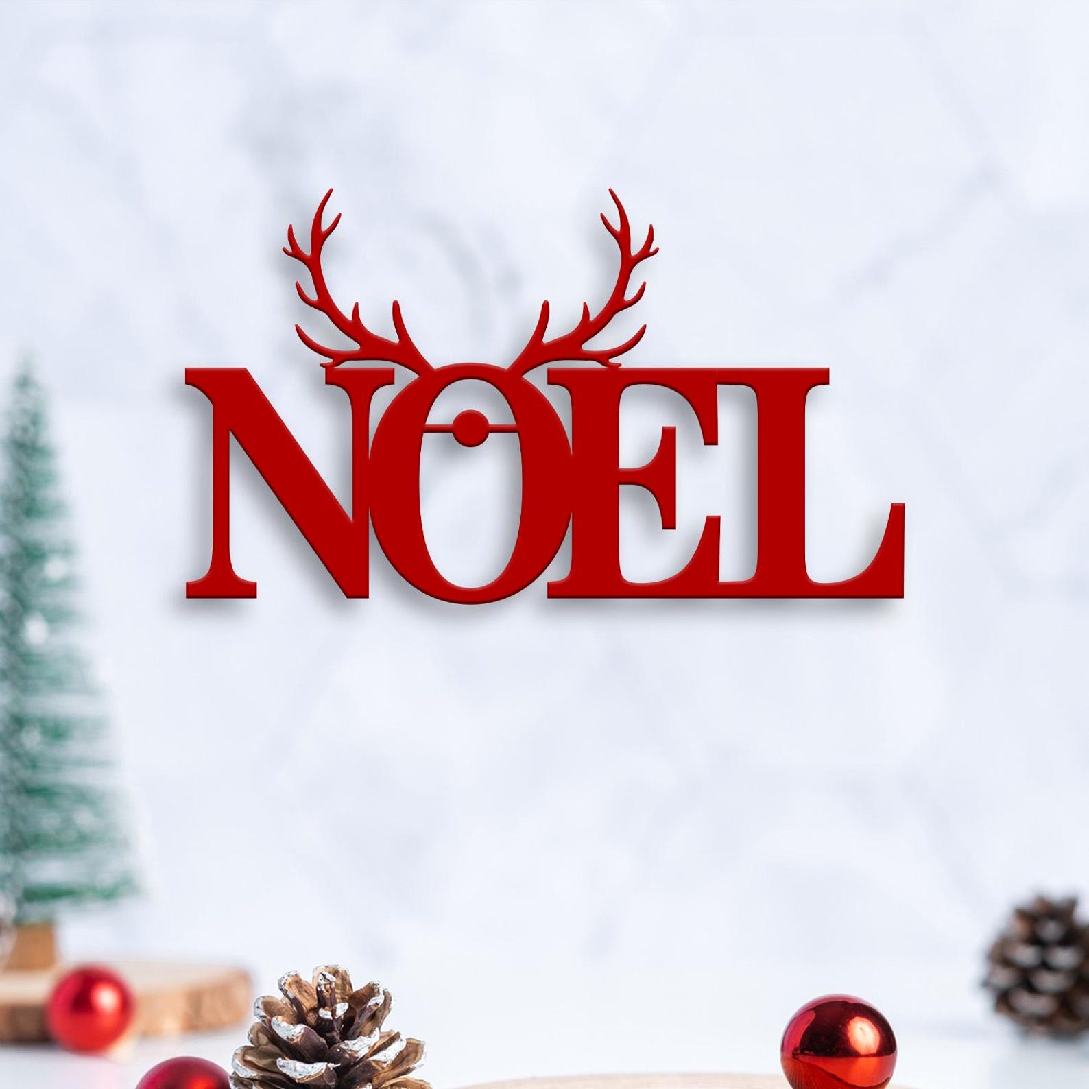 NOEL Christmas Metal Sign – Holiday Wall Decor, Metal Christmas Wall ...