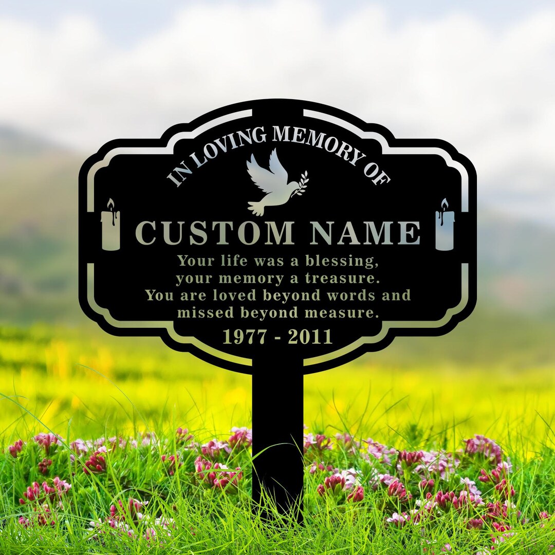 Custom Memorial Metal Sign, Personalized Remembrance Sign, Outdoor ...