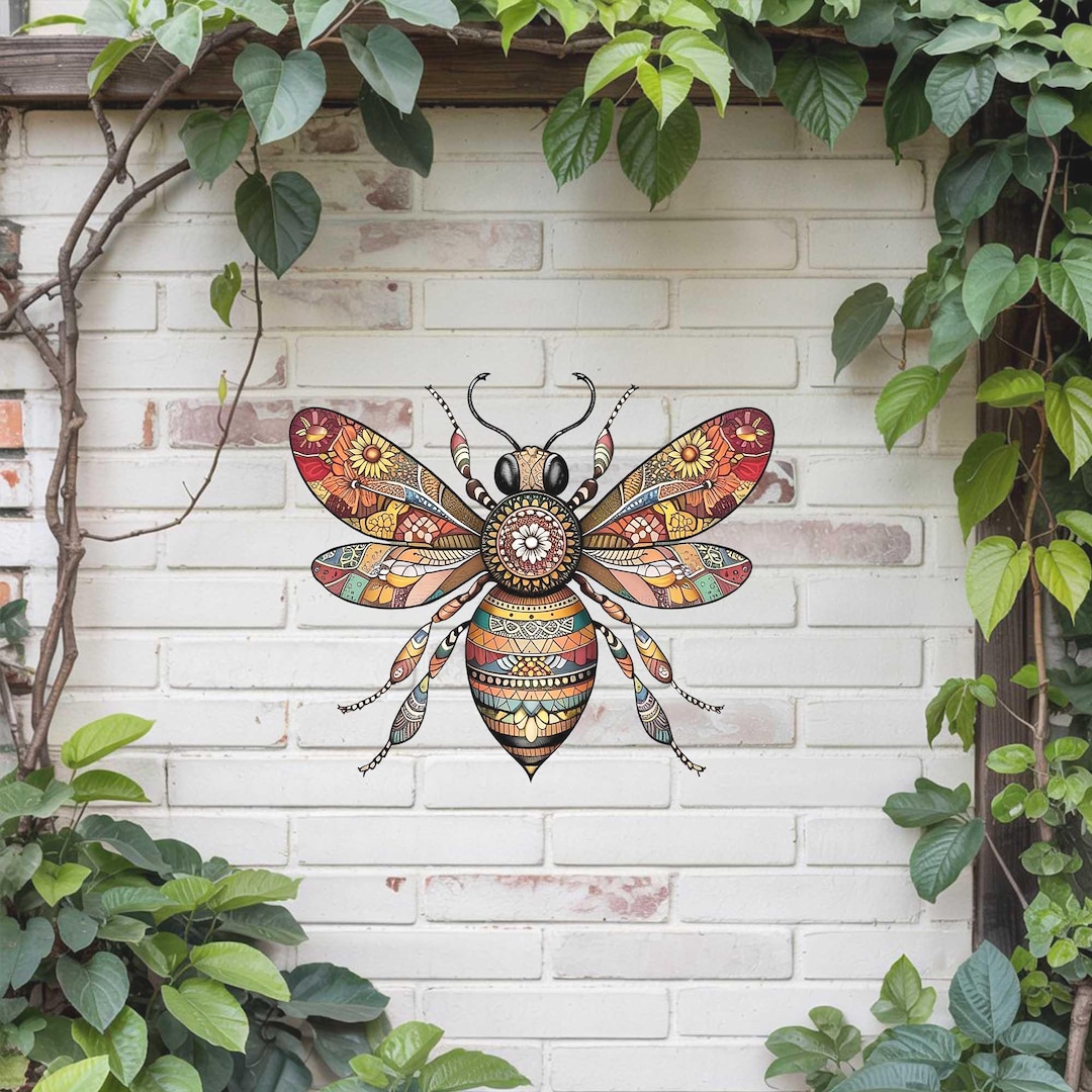 Vintage Bee Garden Sign, Multi-color Bee Sign, Bee Metal Sign, Garden ...
