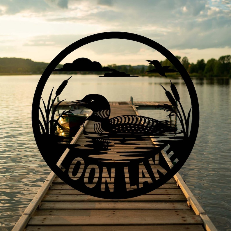 Lake Loons Metal Sign Custom, Personalized Duck Loons Name Sign, Lake ...