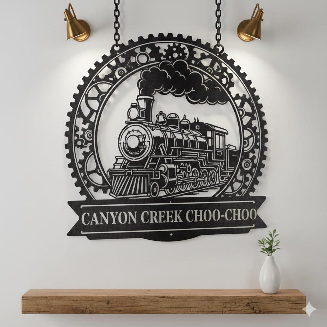 Custom Train Sign, Train Metal Sign, Personalized Train Metal Wall Art ...