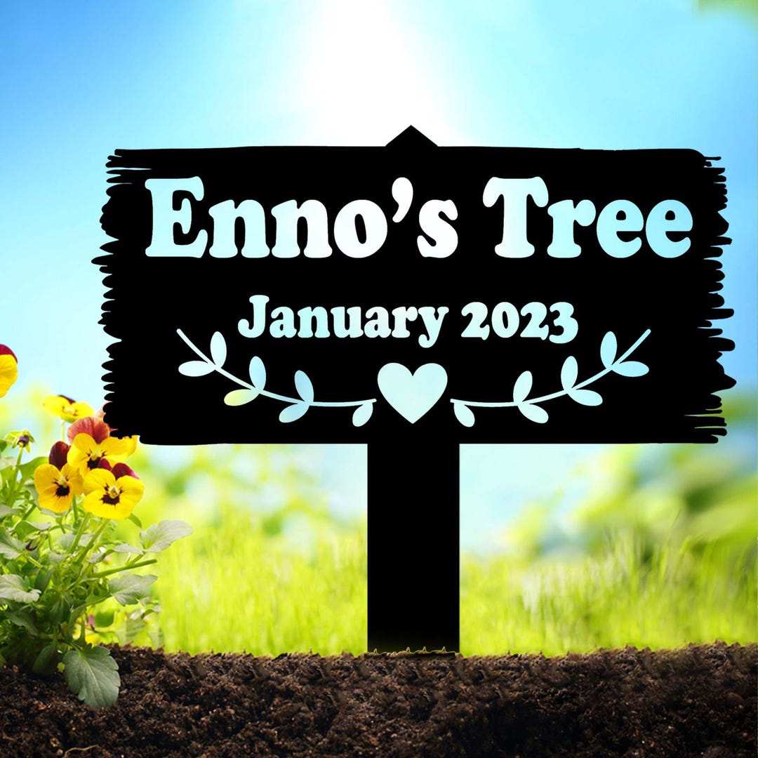 Personalized Memorial Tree Sign With Stake, Custom Tree Metal Garden ...