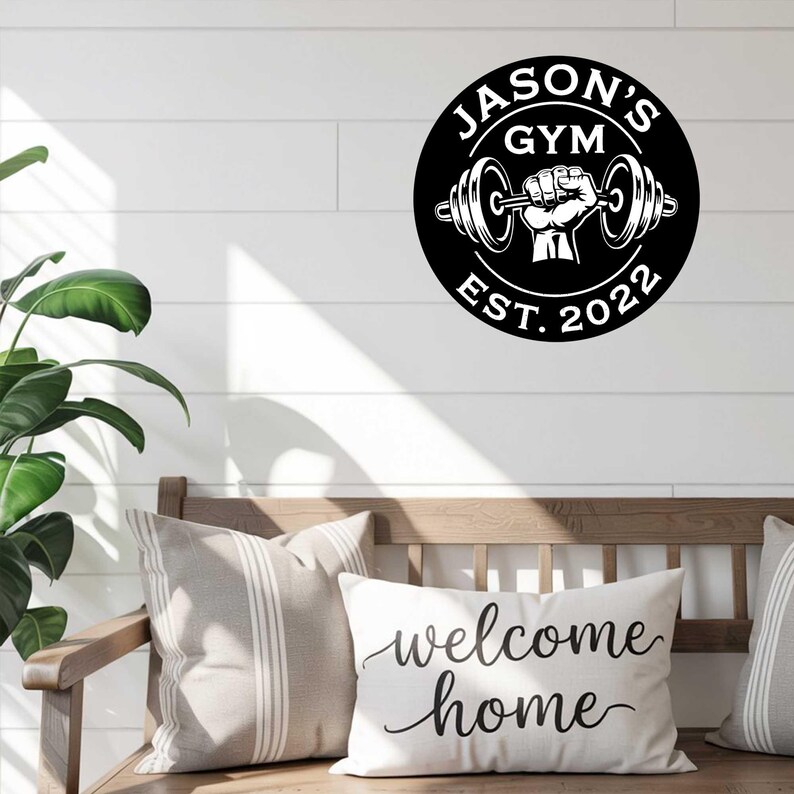 Gym Metal Sign Custom | Home Gym Sign | Present | Custom Made Gift ...