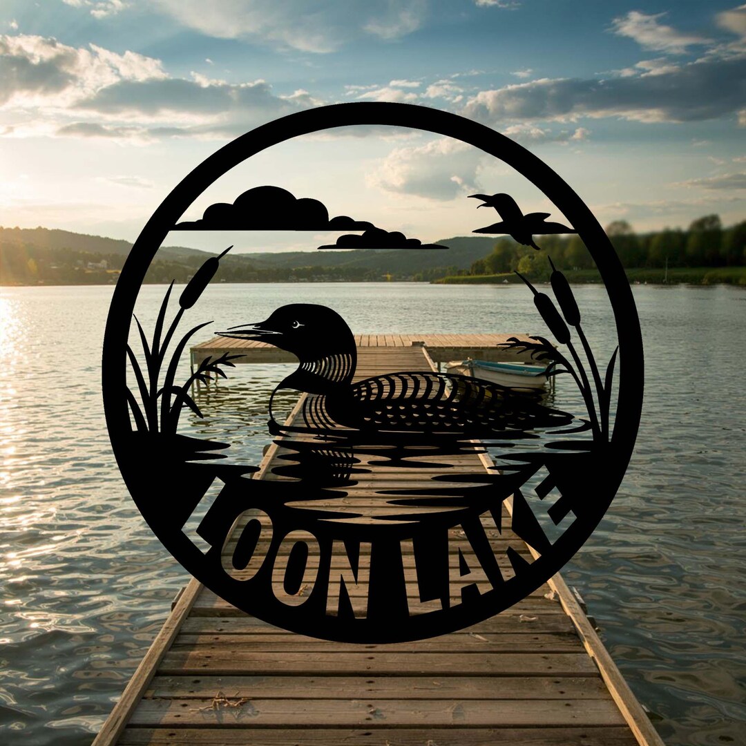 Lake Loons Metal Sign Custom, Personalized Duck Loons Name Sign, Lake ...