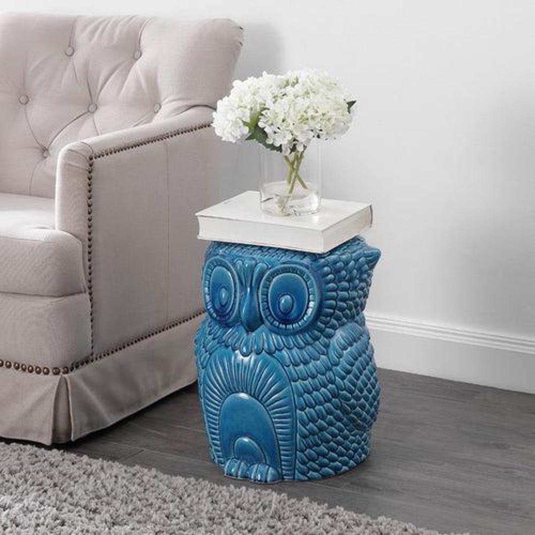 Millie 17.5" Classic Vintage Ceramic Indoor/outdoor Owl Garden Stool - Etsy
