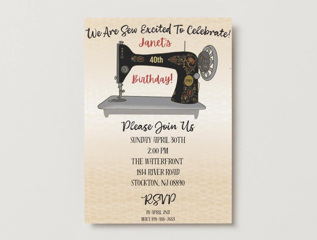 Sewing Birthday Invitation Template: Quilting Theme (instant Download ...
