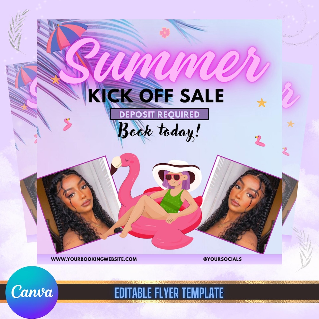 Summer Sale Bookings Flyer, Canva Template (digital Product) - Etsy