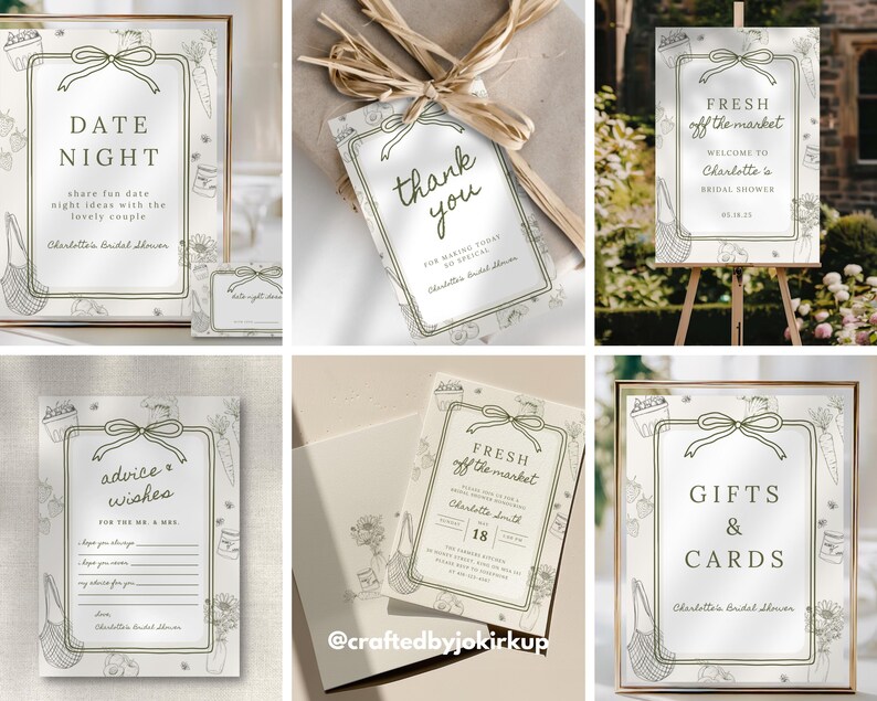 Fresh off the Market Bridal Shower Welcome Sign Template, Farmers ...