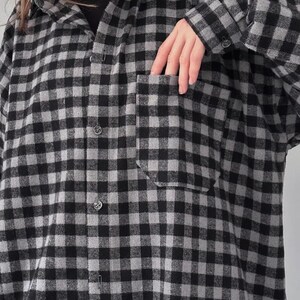 Grunge Style Shirt, Oversized Plaid Shirt, Checked Button-up Shirt ...