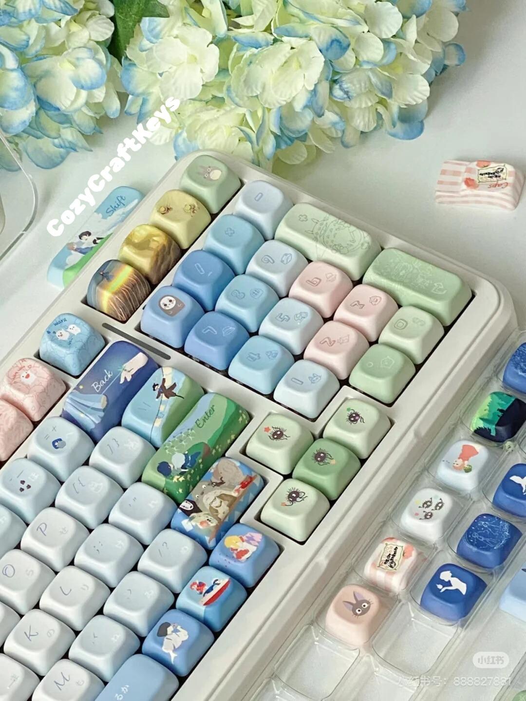 143 Keys Ghibli Anime Japanese Style Keycap, Cherry Profile Keycaps ...