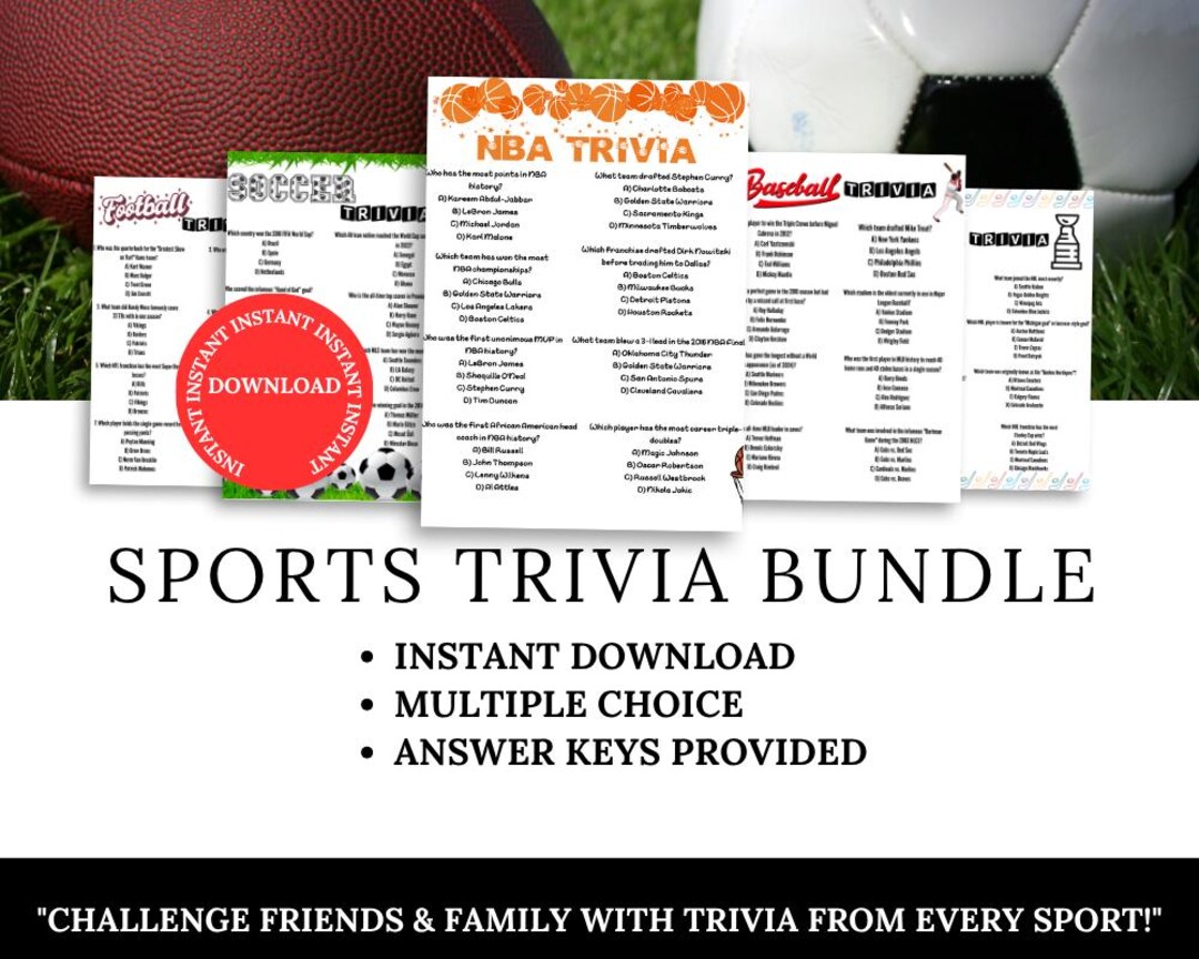 Sports Trivia Bundle – Instant Download - Etsy