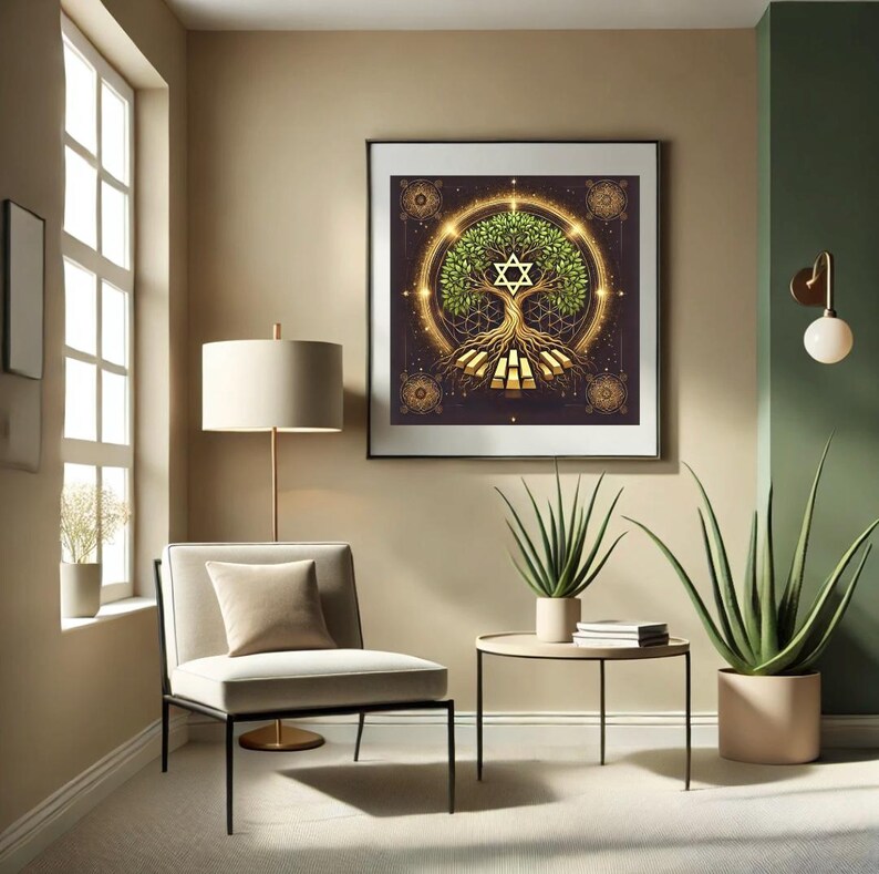 Tree of Life Sacred Geometry Art | Mystical Star of David Kabbalah ...