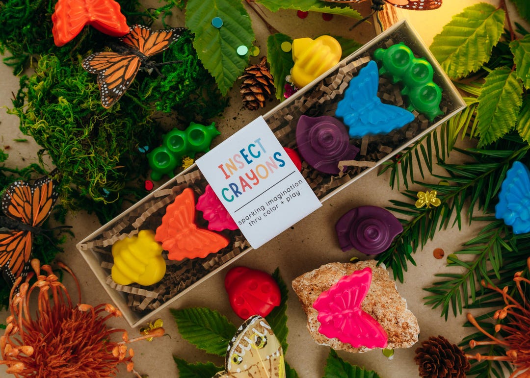 Insect Crayons: Bug Party Favors, Nature-themed Birthday Gift - Etsy