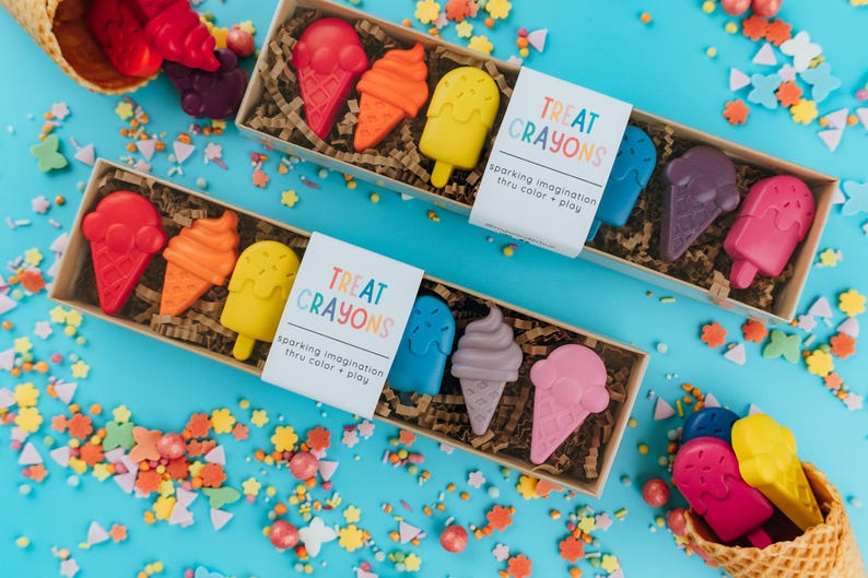 Ice Cream & Popsicle Crayons: Fun Kids Birthday Party Favors - Etsy
