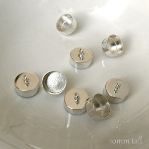 4/5/6/7/8/10/12mm STERLING Silver/gold End/pendant Caps (simple/solid ...