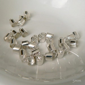 4/5/6/7/8/10/12mm STERLING Silver/gold End/pendant Caps (simple/solid ...