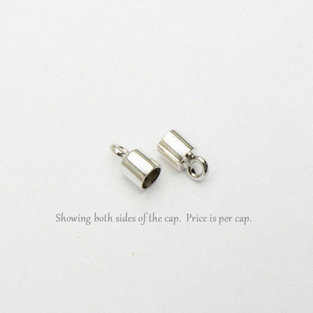 3 and 4mm STERLING Silver End Caps (simple/solid/.925/small/vials/plain ...