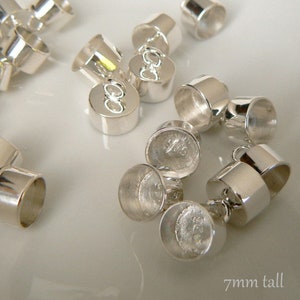 4/5/6/7/8/10/12mm STERLING Silver/gold End/pendant Caps (simple/solid ...