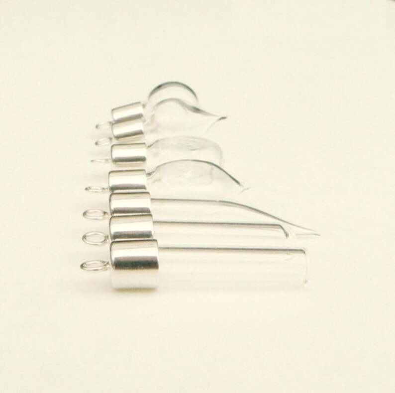 STERLING or GOLD Tear/heart/globes/bulbs/tube Pendants W/caps - Etsy