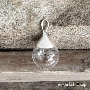 Sterling Silver Glass Ball Pendant With Loop Caps (christmas Ornament ...