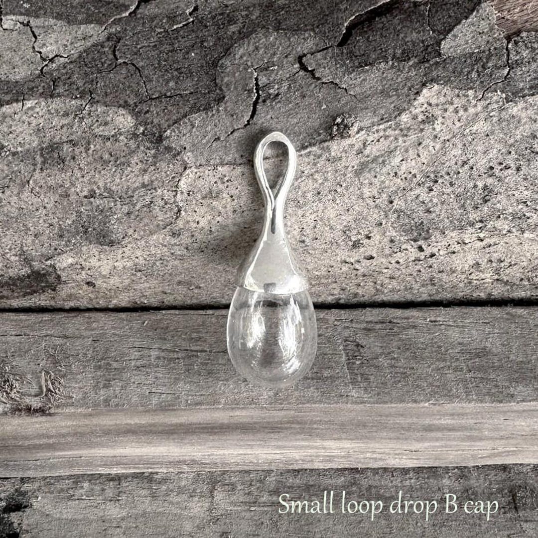 Sterling Silver Glass Ball Drop Pendant With Loop Caps NEW SHAPE 10/12 ...
