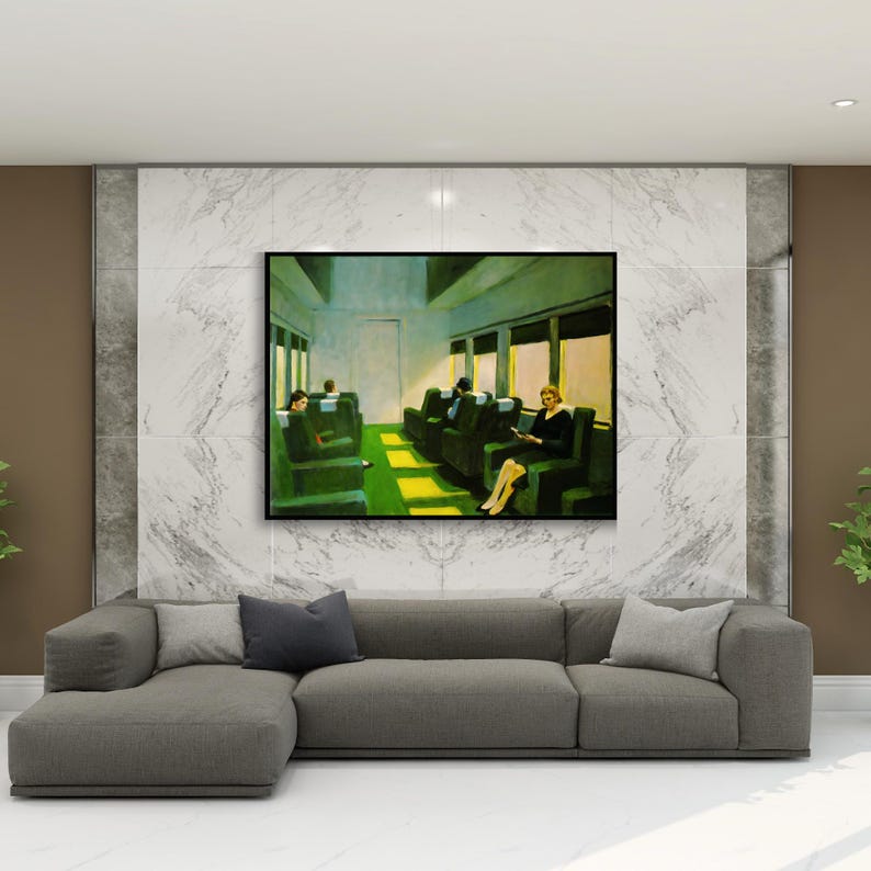 Edward Hopper Chair Car: Realist Painting Train Interior Wall Art ...