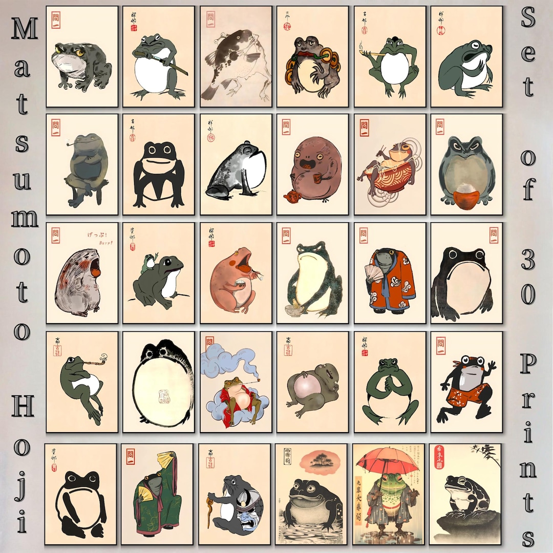 Matsumoto Hoji Frogs - Set of 30 Japanese Art Prints (digital Download ...