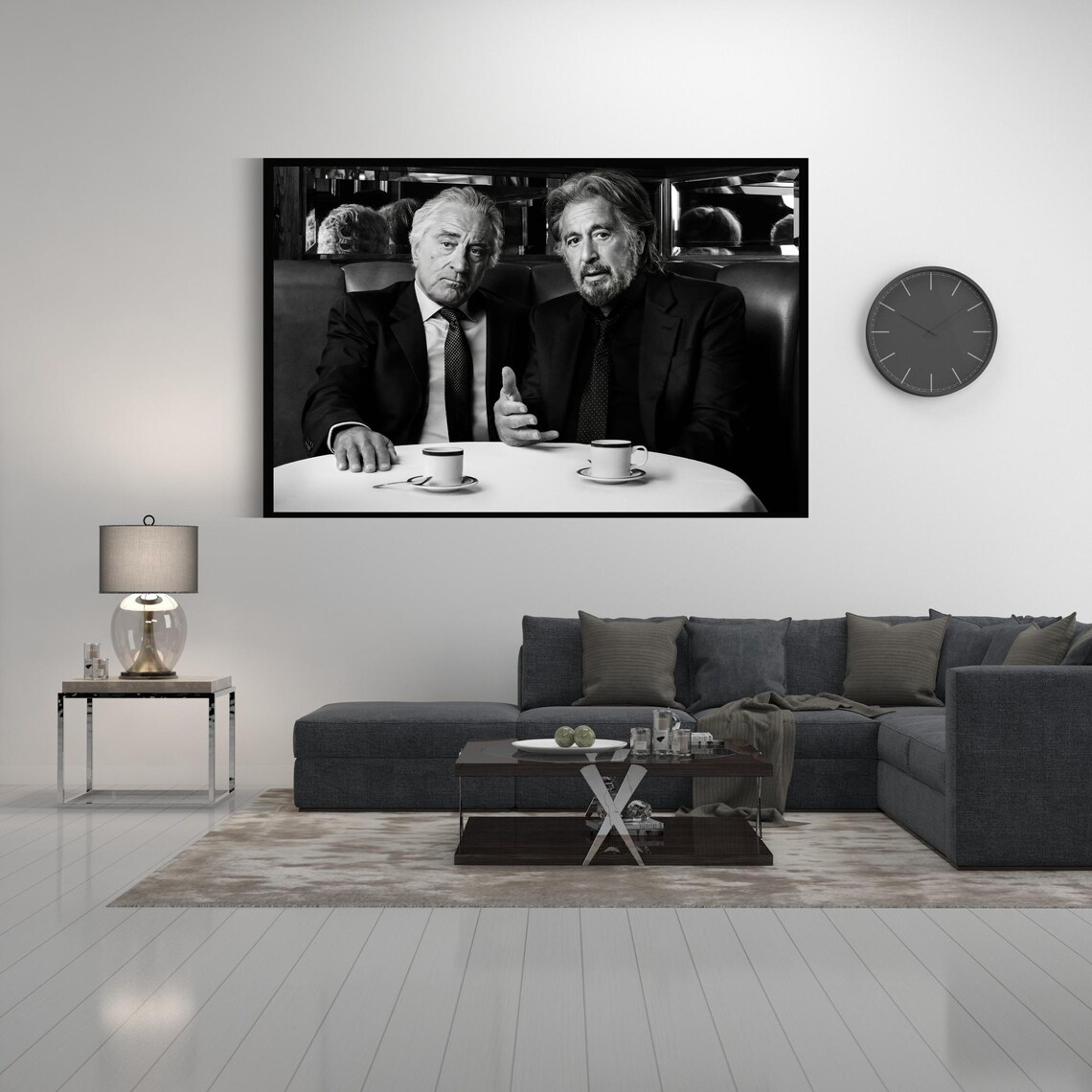 Robert De Niro and Al Pacino Poster: Vintage Hollywood Iconic Portrait ...