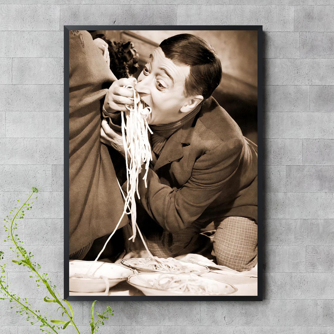 Totò Eating Spaghetti Digital Download Printable Wall Art Italian Wall ...