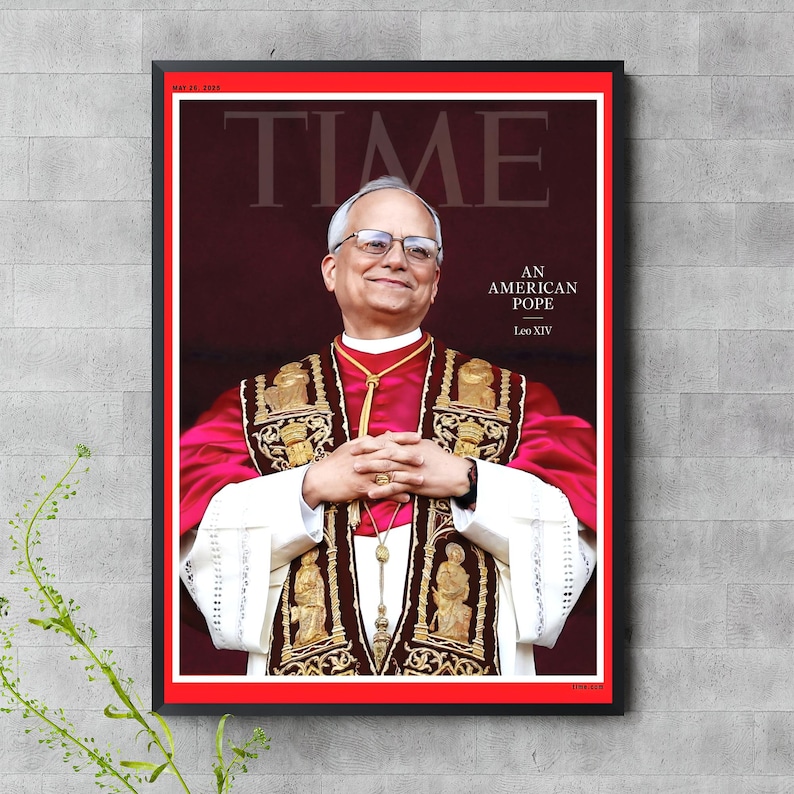 Pope Leo XIV Time Magazine Poster Digital Download Printable Wall Art ...