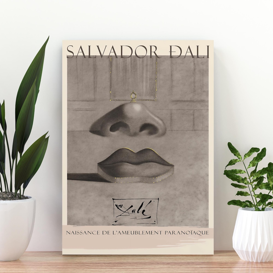 Salvador Dalí Surrealist Lips Print: Paranoiac Furniture Art (digital ...
