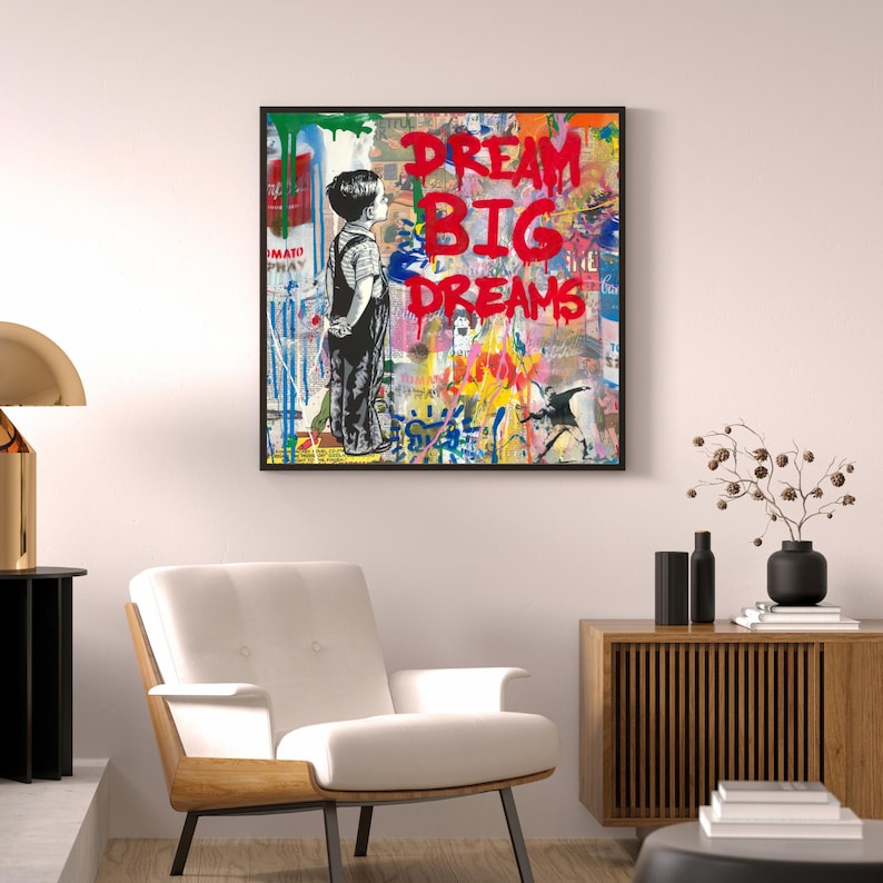 Dream Big Dreams Banksy Digital Download Printable Wall Art Graffiti ...