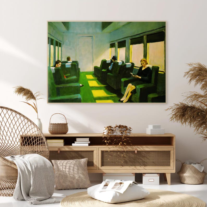 Edward Hopper Chair Car: Realist Painting Train Interior Wall Art ...