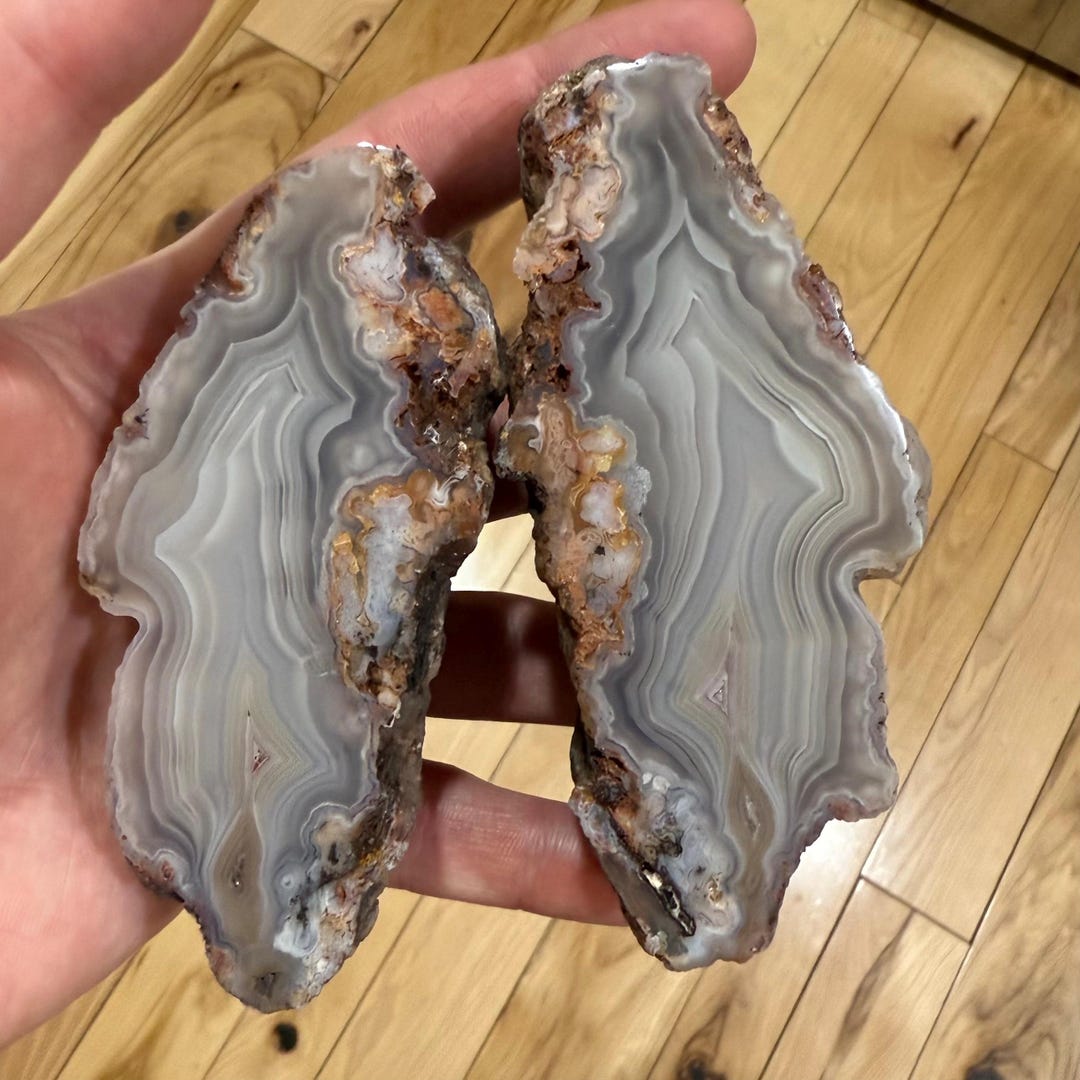 Picacho Agate Pair of Nodule Halves, Polished Specimens - Etsy