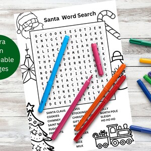 Printable Christmas Game Santa Claus Word Search Puzzle Coloring Page ...