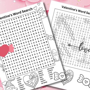 Valentine Word Search Puzzle Printable Valentine Day Word Search ...