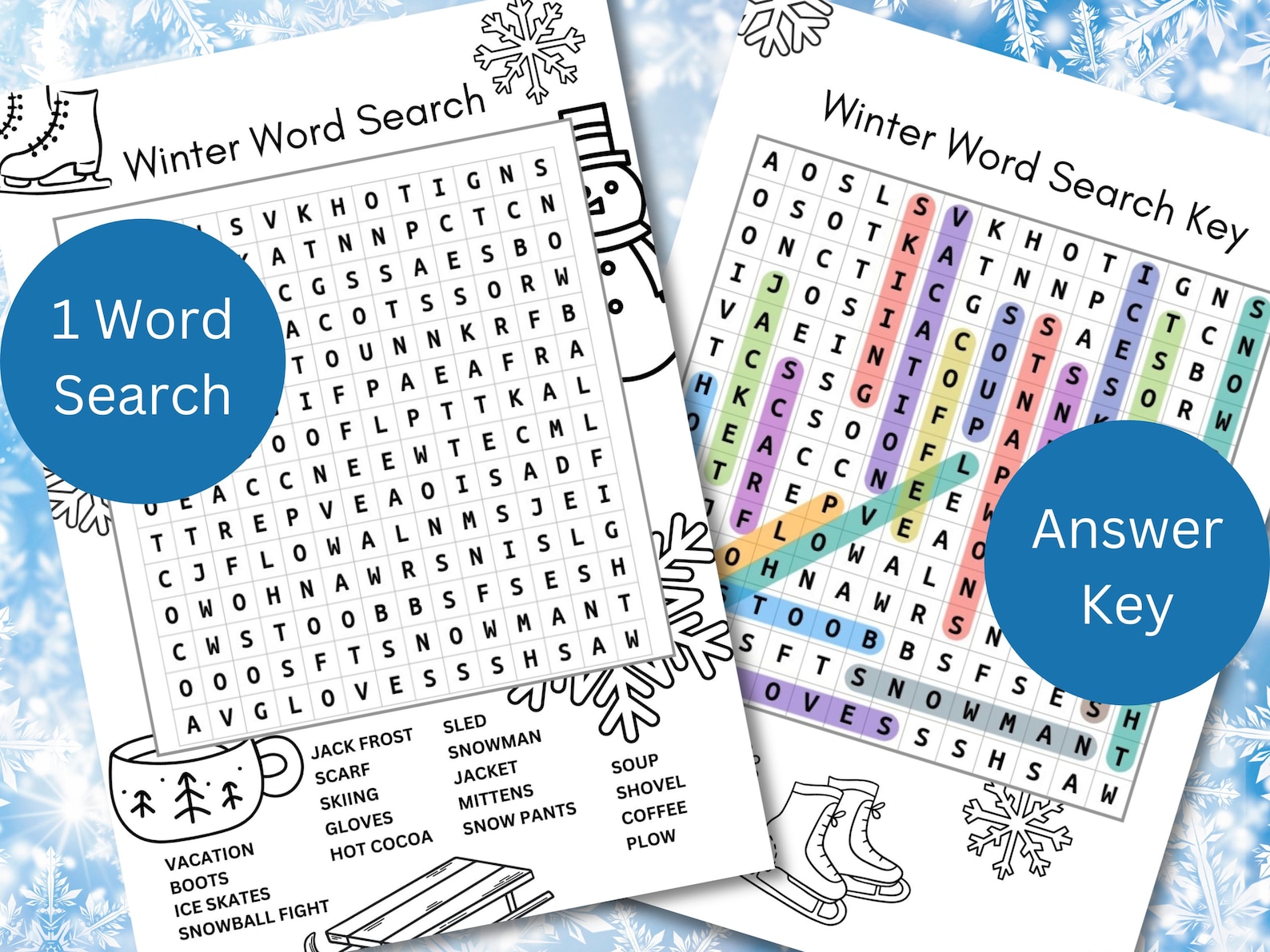 Printable Winter Word Search Puzzle Coloring Page for Kids and Adults ...