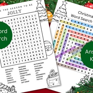 Printable Christmas Word Search Puzzle Coloring Page for Kids and ...