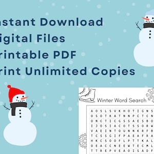 Printable Winter Word Search Puzzle Coloring Page for Kids and Adults ...