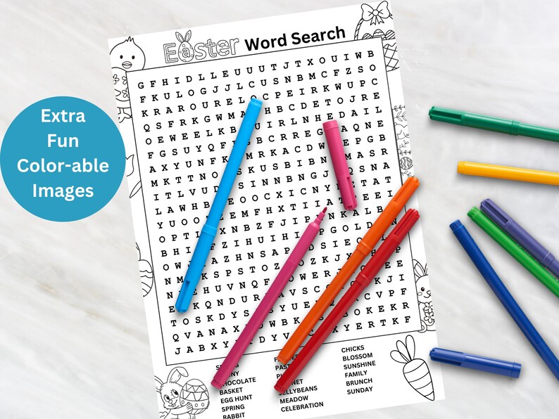Easter Word Search Puzzle Printable Easter Word Search Coloring Page ...